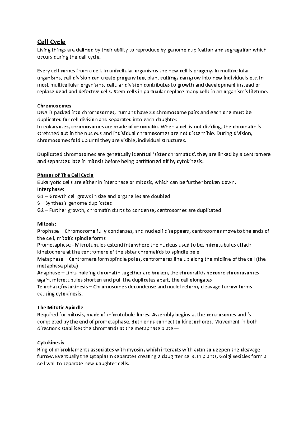 24 - Cell Cycle - Lecture notes 24 - Cell Cycle Living things are ...