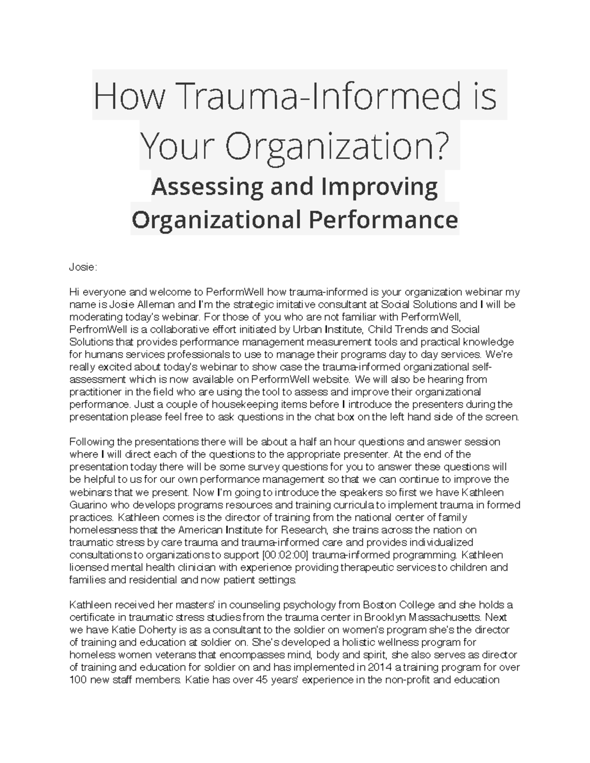How Trauma-Informed is Your Organization ( PDFDrive ) - How Trauma ...