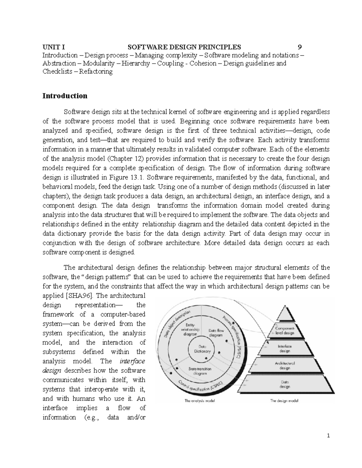 Software Design Principles - UNIT I SOFTWARE DESIGN PRINCIPLES 9 ...