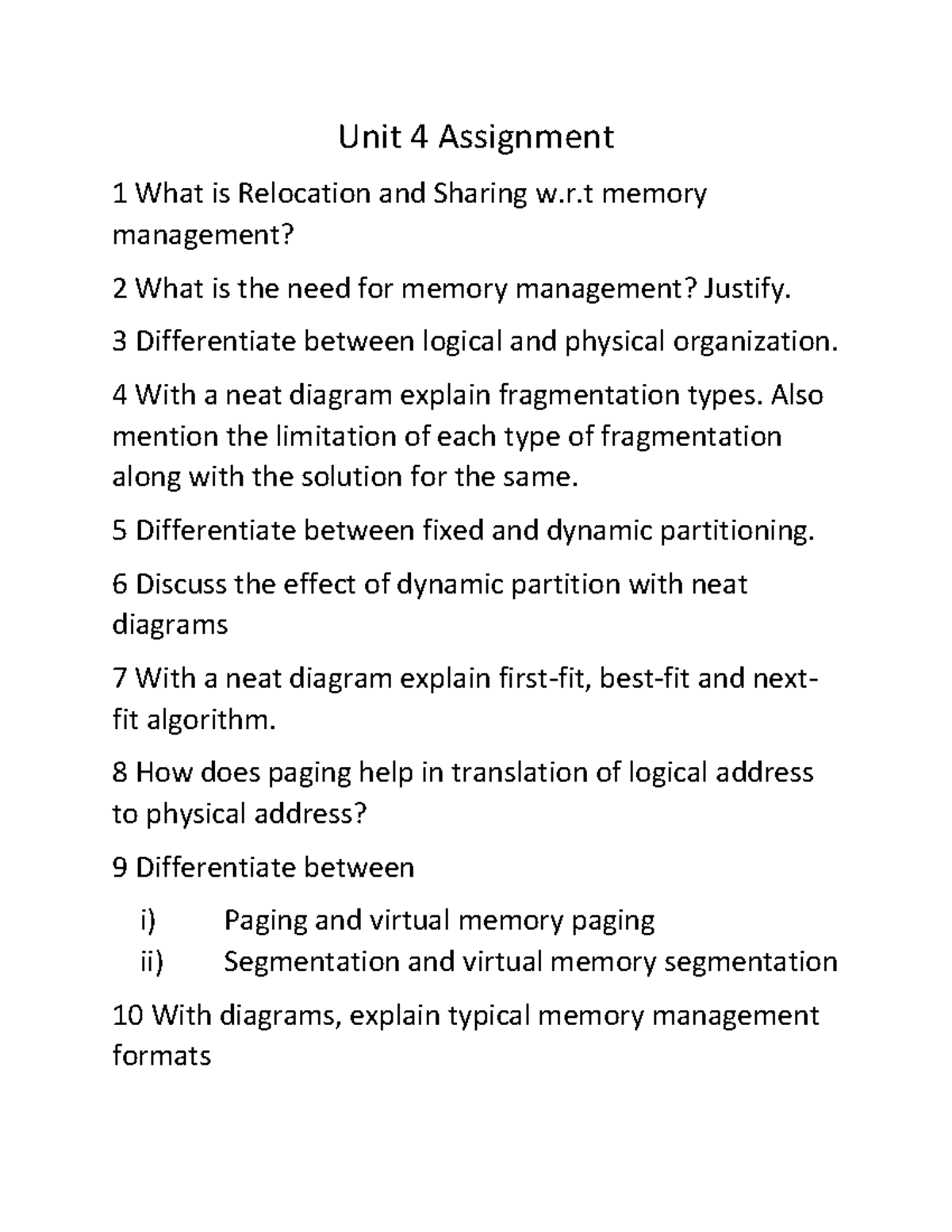 Unit4Assignment - Prof. Pavitra - Unit 4 Assignment 1 What is ...