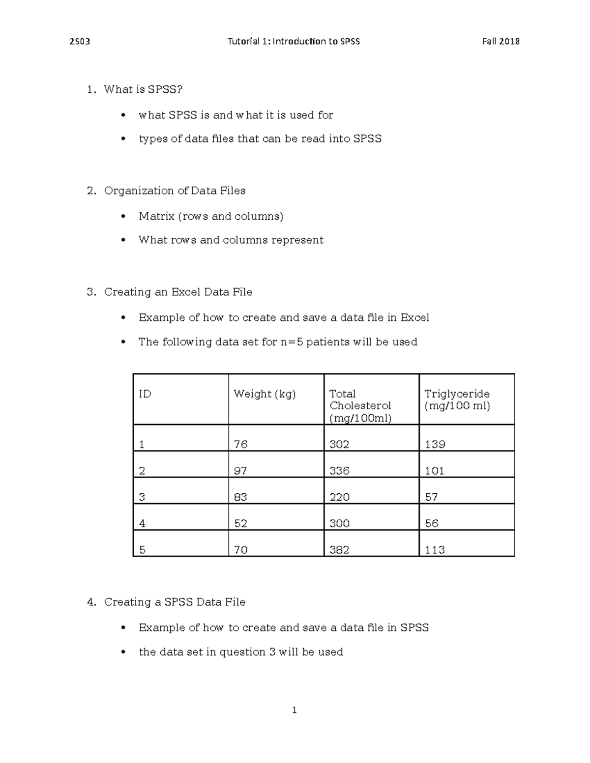 Tutorial 1 Intro To Spss And Excel 2s03 Tutorial 1 Introduction To 5809