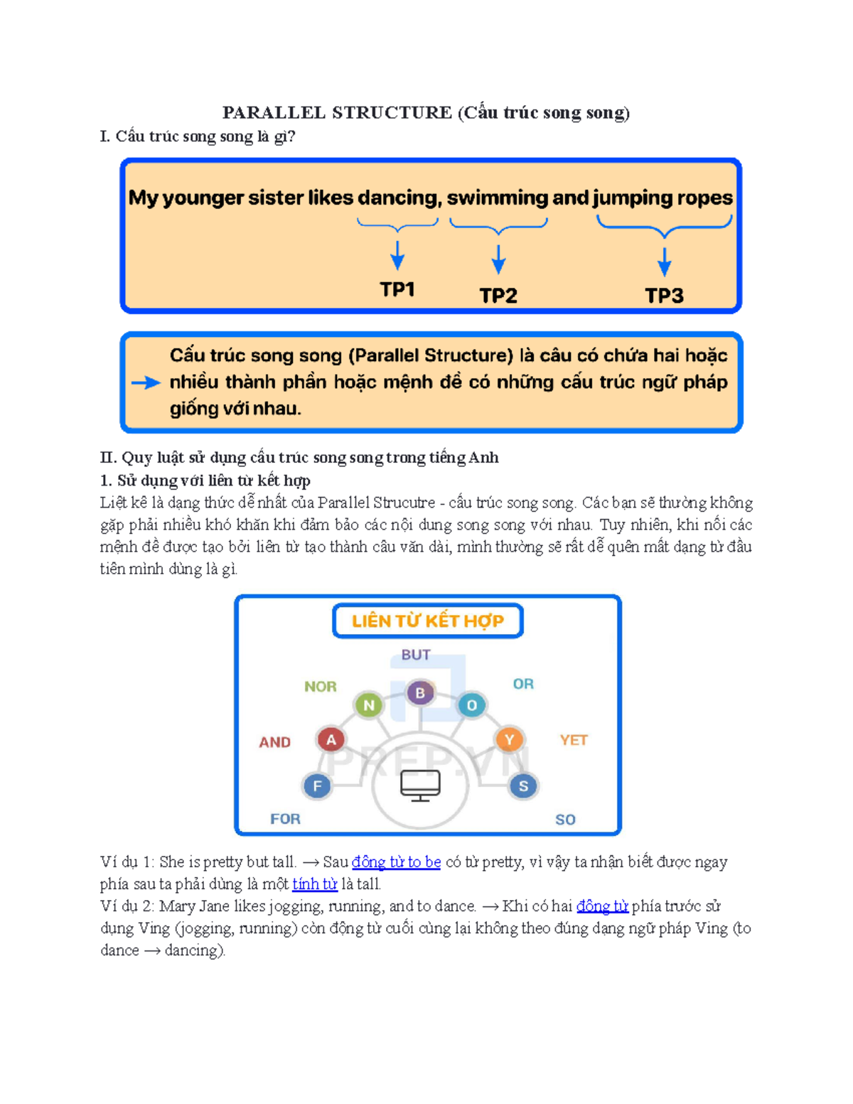 Parallel Structure (Cấu trúc song song) - PARALLEL STRUCTURE (Cấu trúc ...