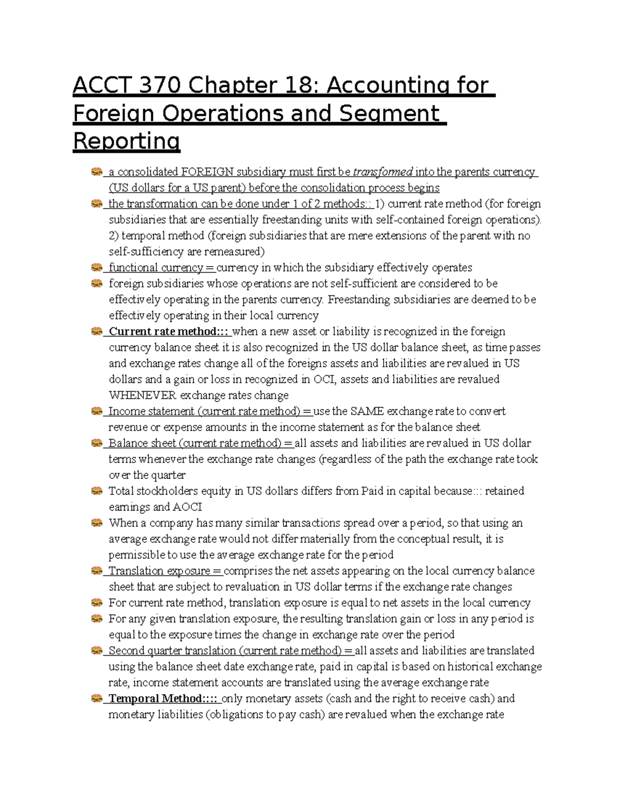 Chapter 18 accounting for foreign operations - ACCT 370 Chapter 18 ...