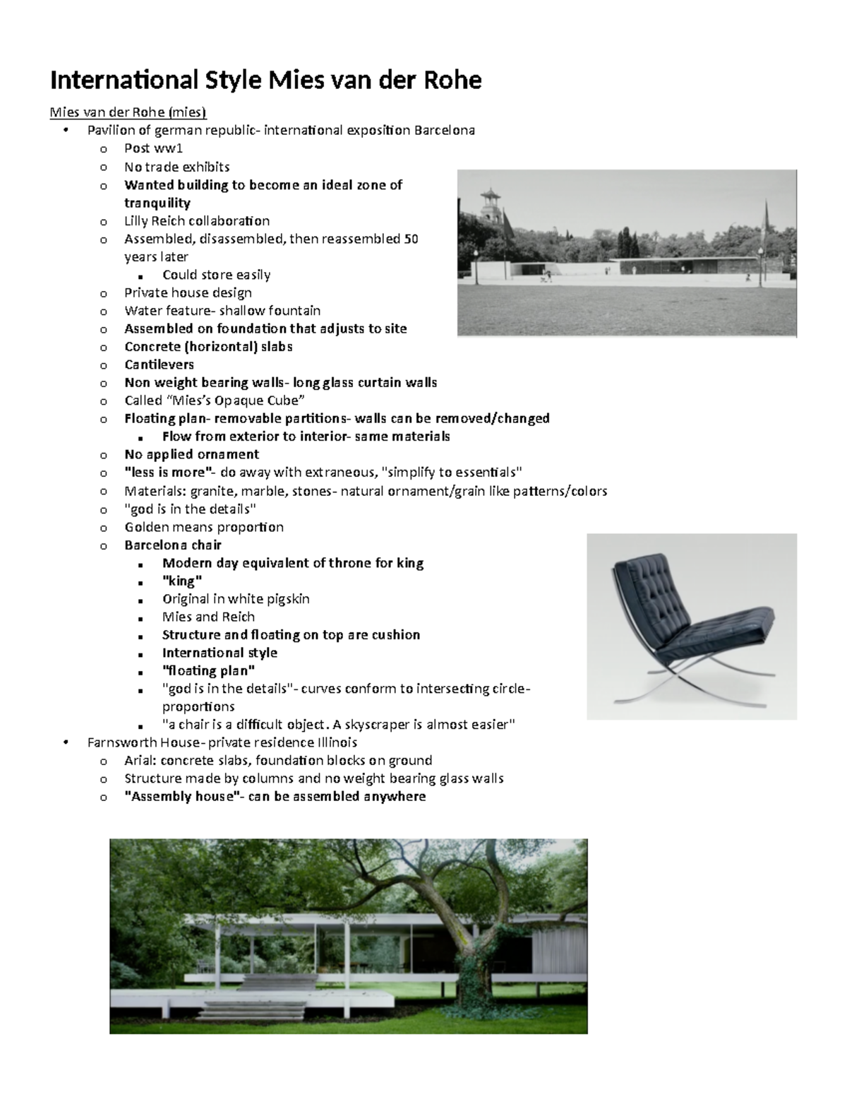 International Style Mies van der Rohe - Interna'onal Style Mies van der ...