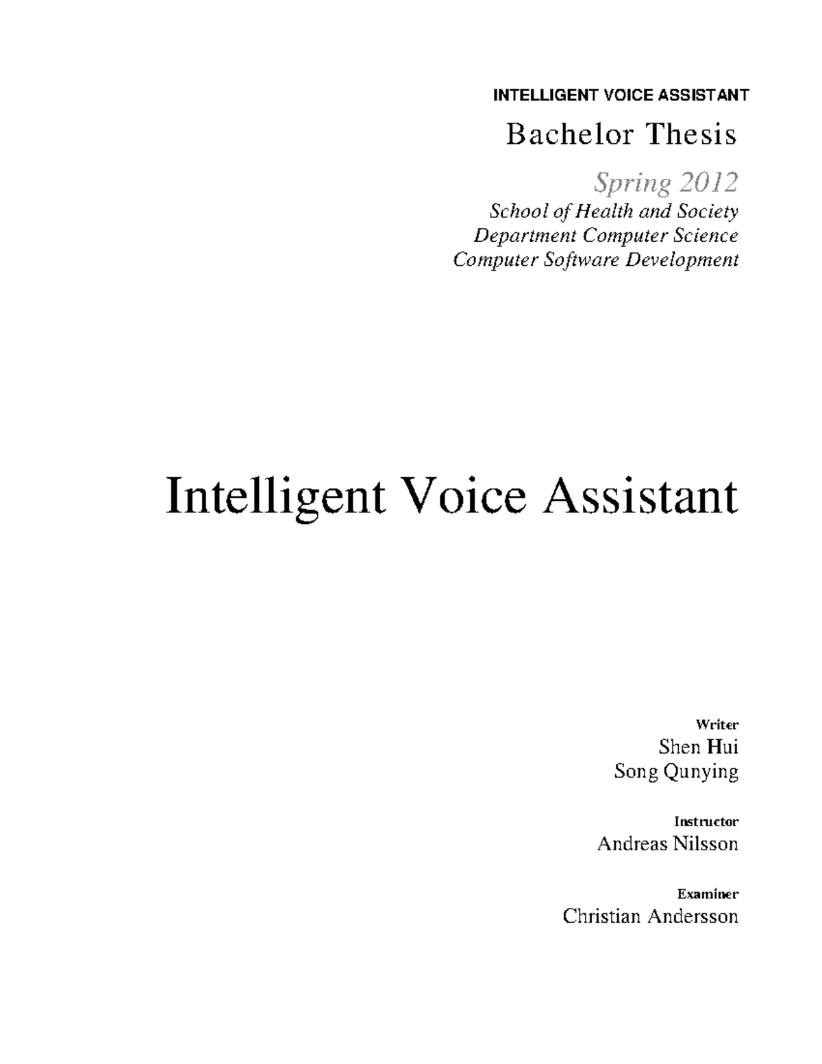 Fulltext 02 - It is project report for voice assistant - Intelligent ...