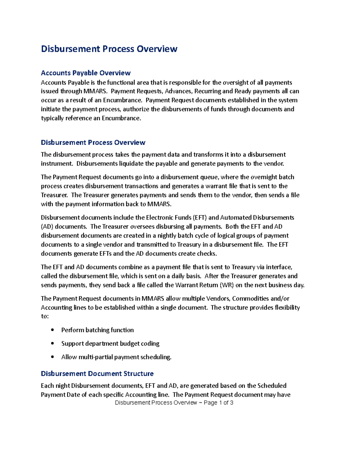 Disbursement-process overview - Disbursement Process Overview Accounts ...