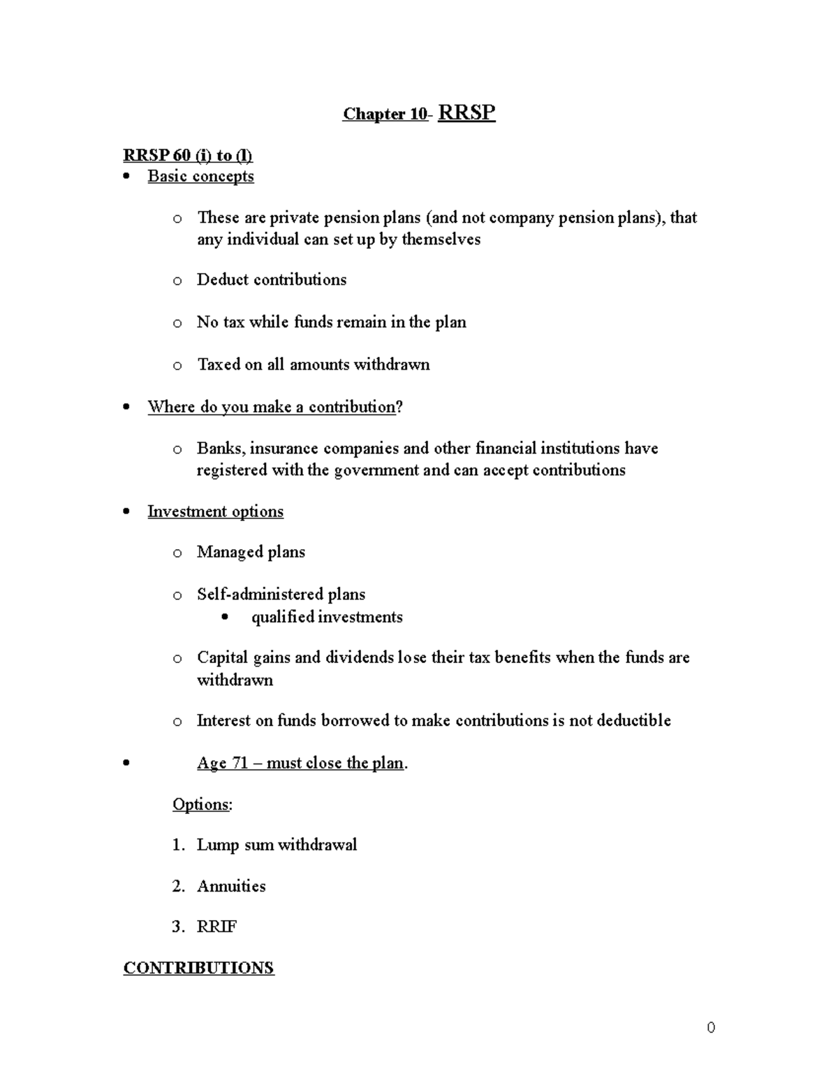 004Lectures 9 and 10 BB - Chapter 10- RRSP RRSP 60 (i) to (l) Basic ...