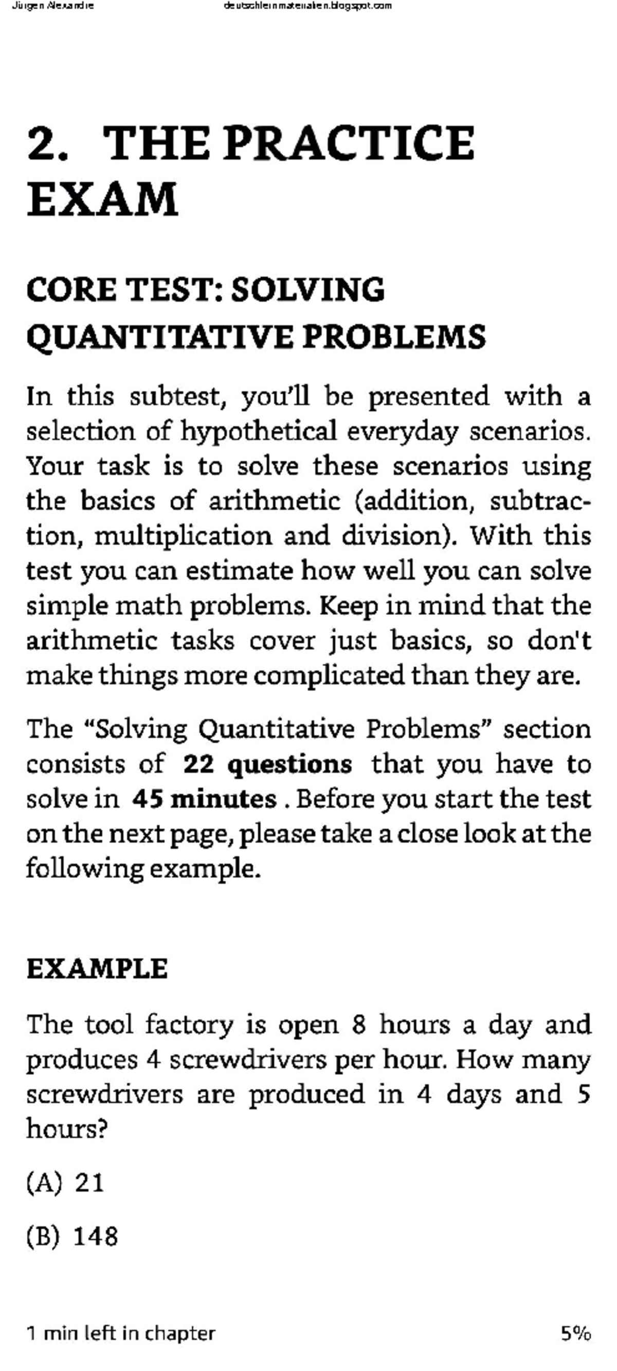 CORE-TEST- Practice WITH KEYS - 2. THE PRACTICE EXAM CORE TEST: SOLVING ...