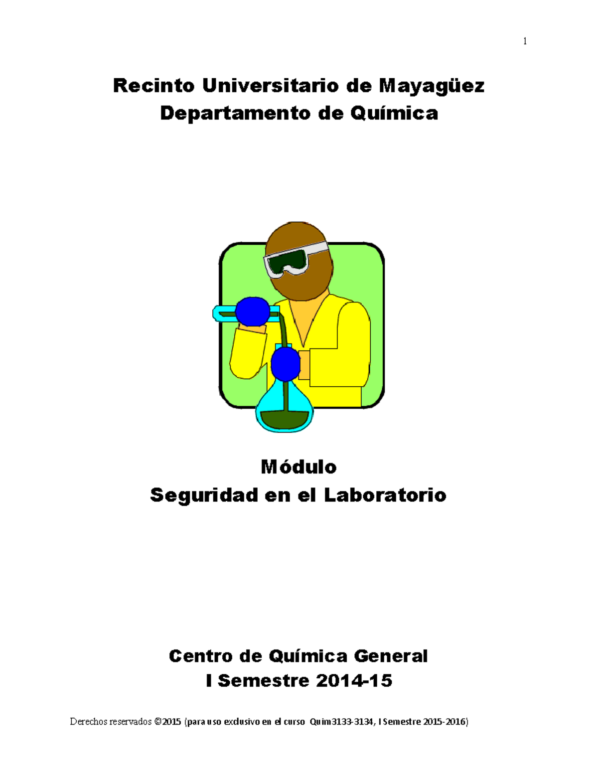 Seguridad en el laboratorio(módulo) para hacer - Recinto Universitario ...