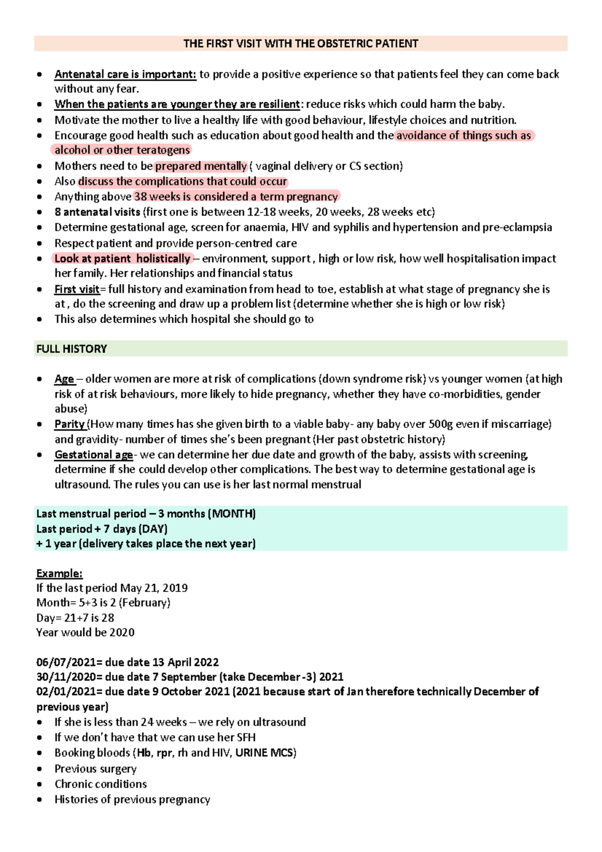 Block 9 Obstetrics - General Obstetric Conditions during and after ...