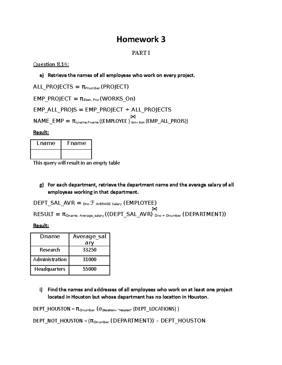 Conceptual, internal and external data bases. Relational data base ...