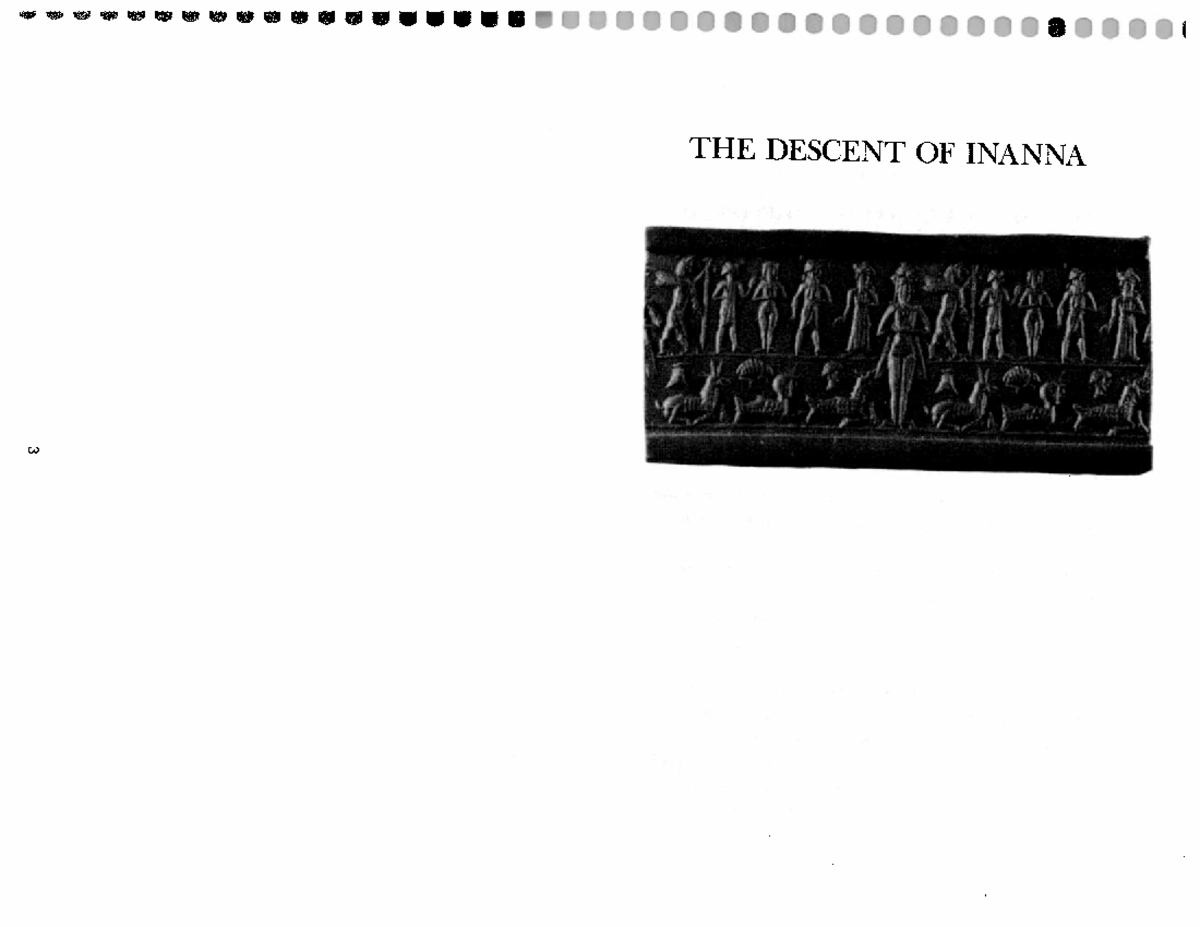 The Descent of Inanna - THE DESCENT OF INANNA She gathered together the ...