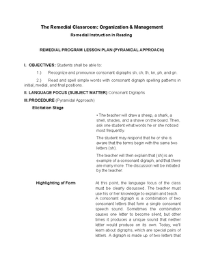 Remedial Instruction in Speaking and Remedial Instruction in Writing ...