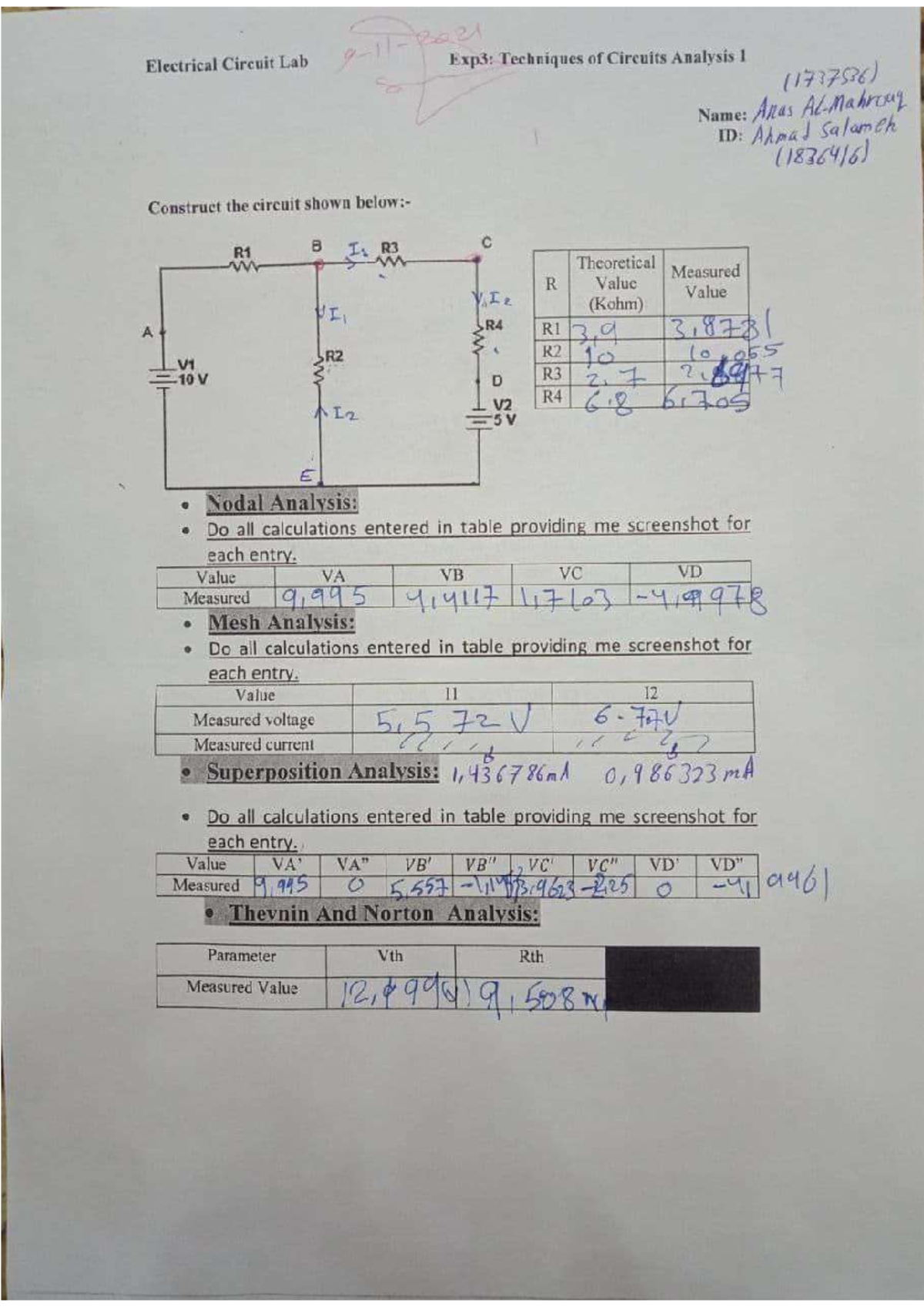 EX3 Circuit lab BY Mahrouq - heat and mass transfer - Studocu