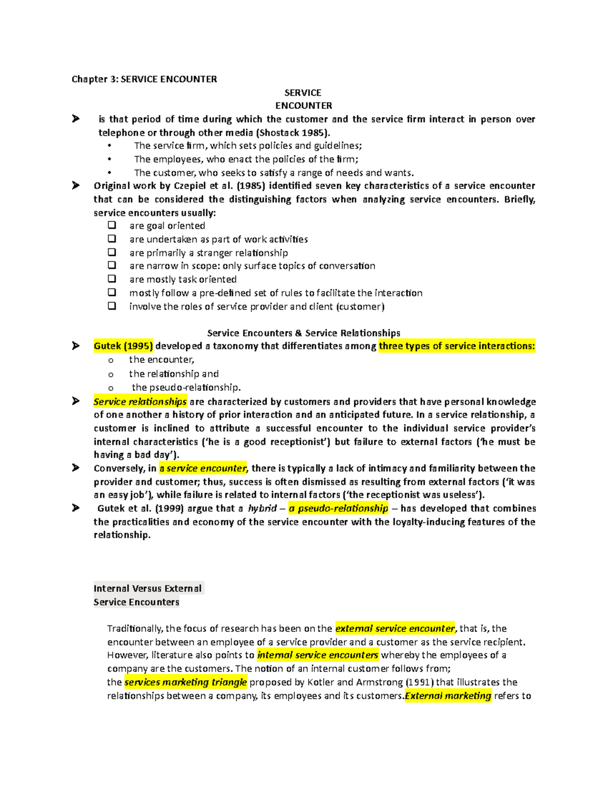 COST Control Reviewer - WOrk - Chapter 3: SERVICE ENCOUNTER SERVICE ...