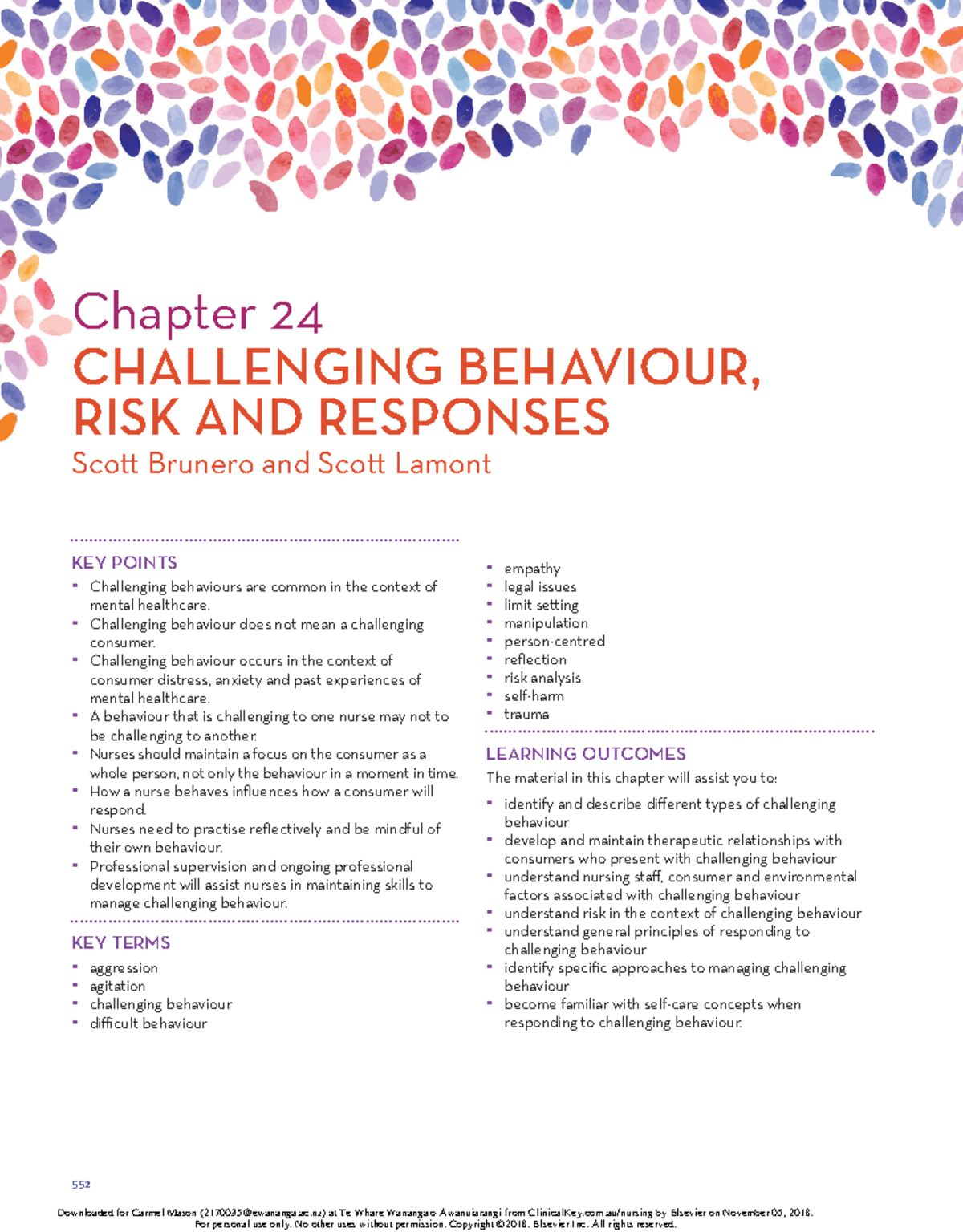 24. Challenging Behaviour, RISK AND Responses - Chapter 24 CHALLENGING ...