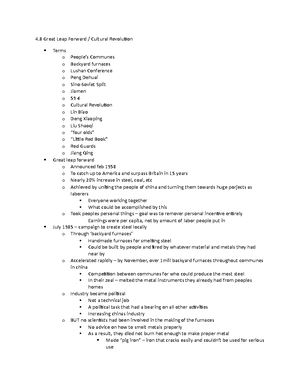4.6 Great Leap Forward - history 115 notes 2015 - 4 Great Leap Forward ...