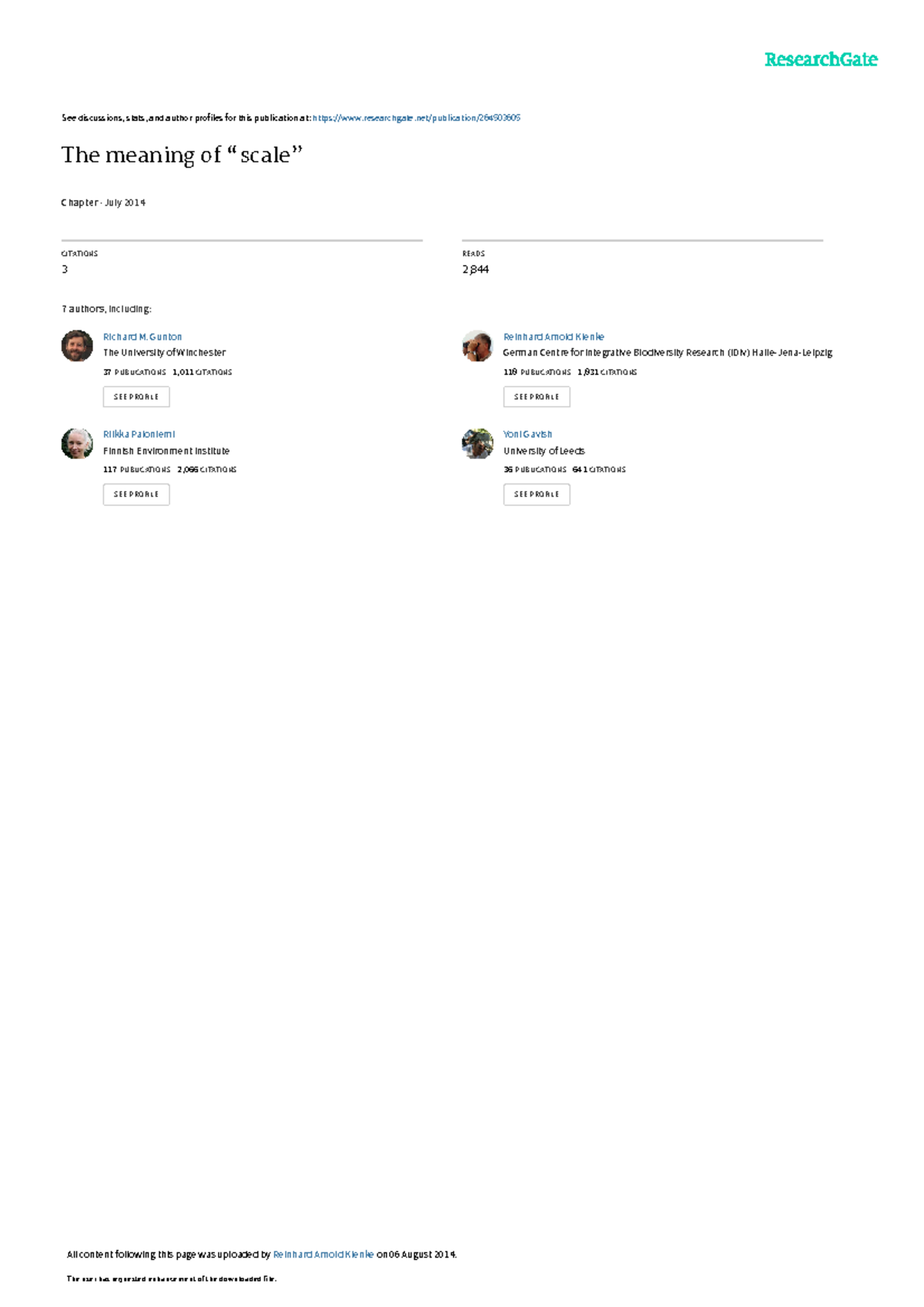 Scales The meaning of scale - See discussions, stats, and author ...