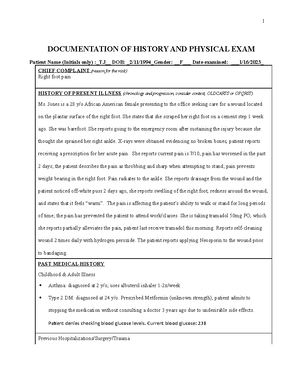 Shadow Health Nurs7580 SOAP Note Tina Jones - SOAP Note: Infected foot ...