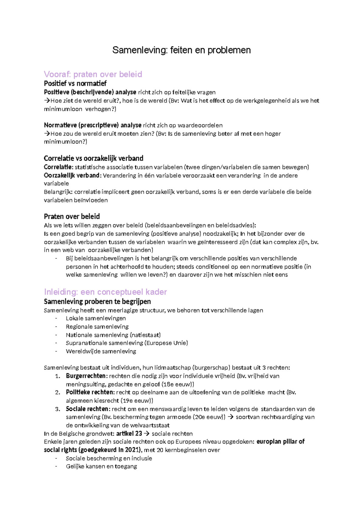 Samenleving feiten en problemen samenvatting - Samenleving: feiten en problemen Vooraf: praten ...