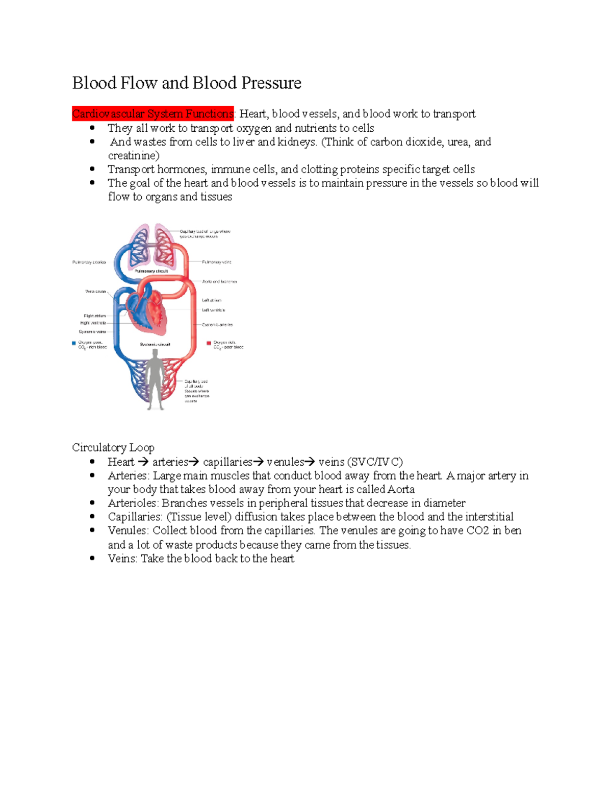 Blood Flow and Blood Pressure - Blood Flow and Blood Pressure ...