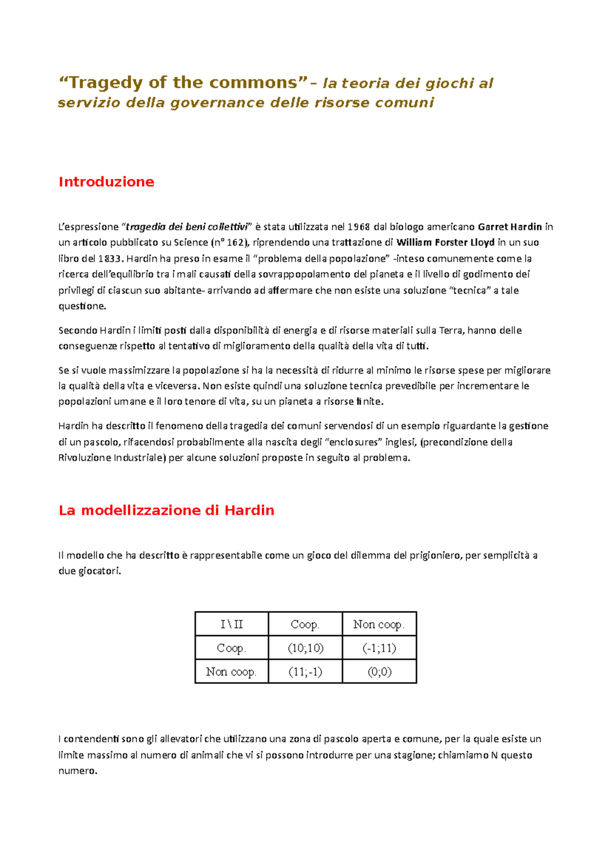 Tragedy of commons - Voto: 30 - “Tragedy of the commons” – la teoria ...