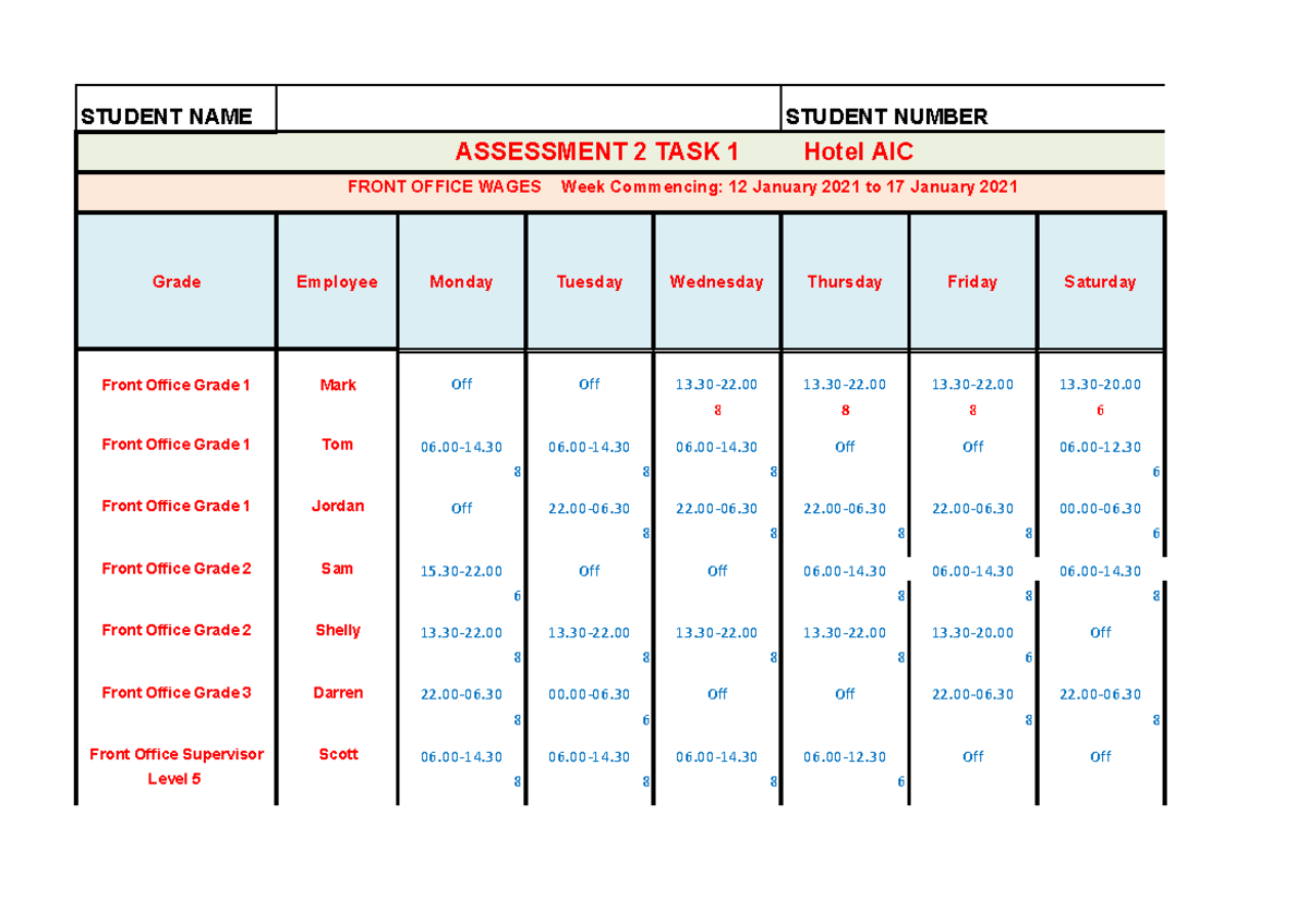 Roster 1 wage final - EDUCATION - STUDENT NAME STUDENT NUMBER ...
