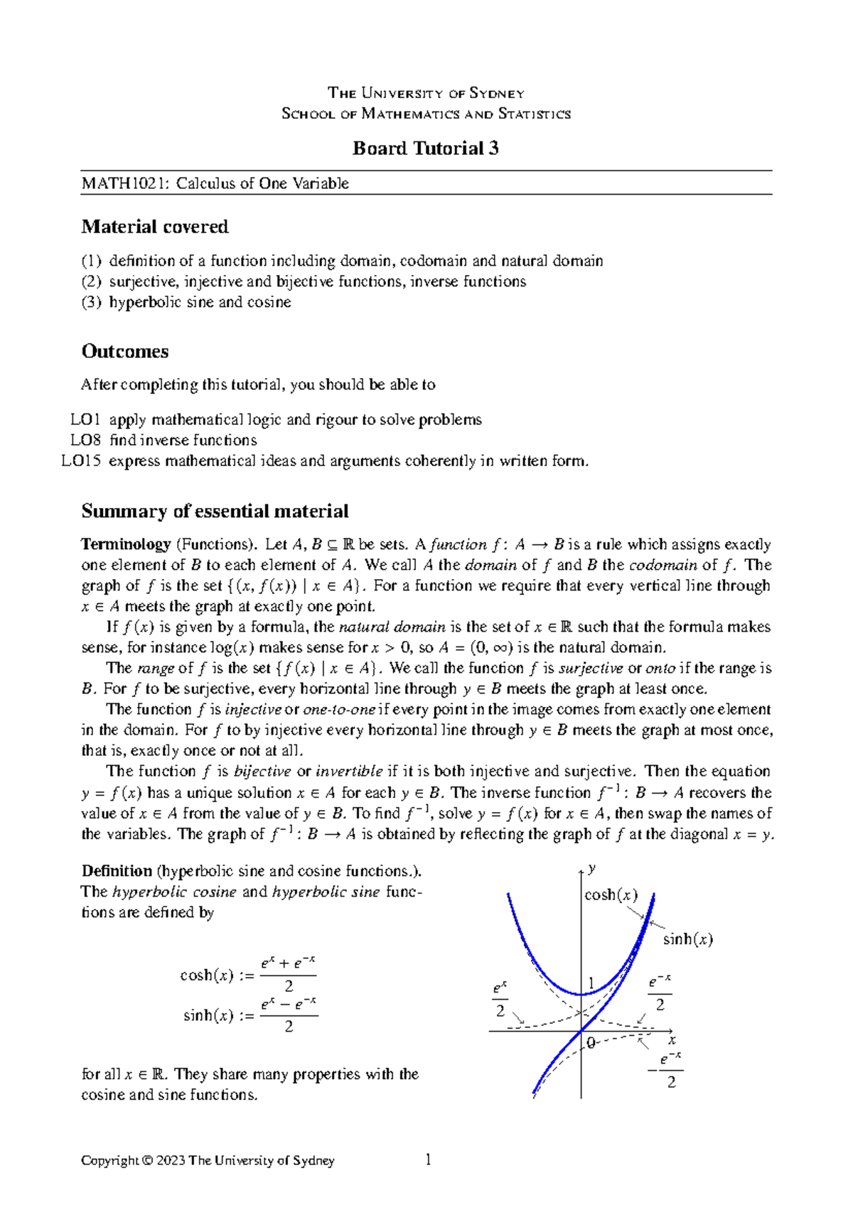 Board-tutorial-3 - The University of Sydney School of Mathematics and ...