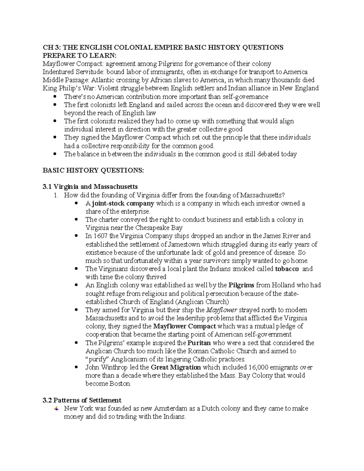 CH 3 The English Colonial Enterprise, 1600 to 1689 - CH 3: THE ENGLISH ...