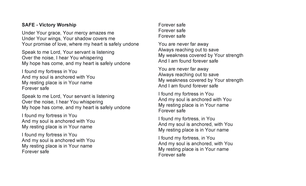 Printt - sanaall - SAFE - Victory Worship Under Your grace, Your mercy ...