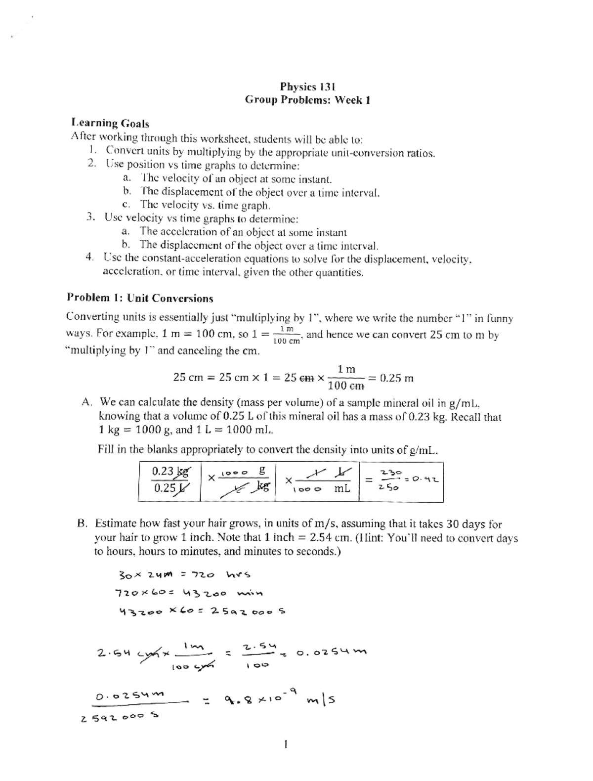 Group Work chapter 1 - PHYS 131 - Studocu