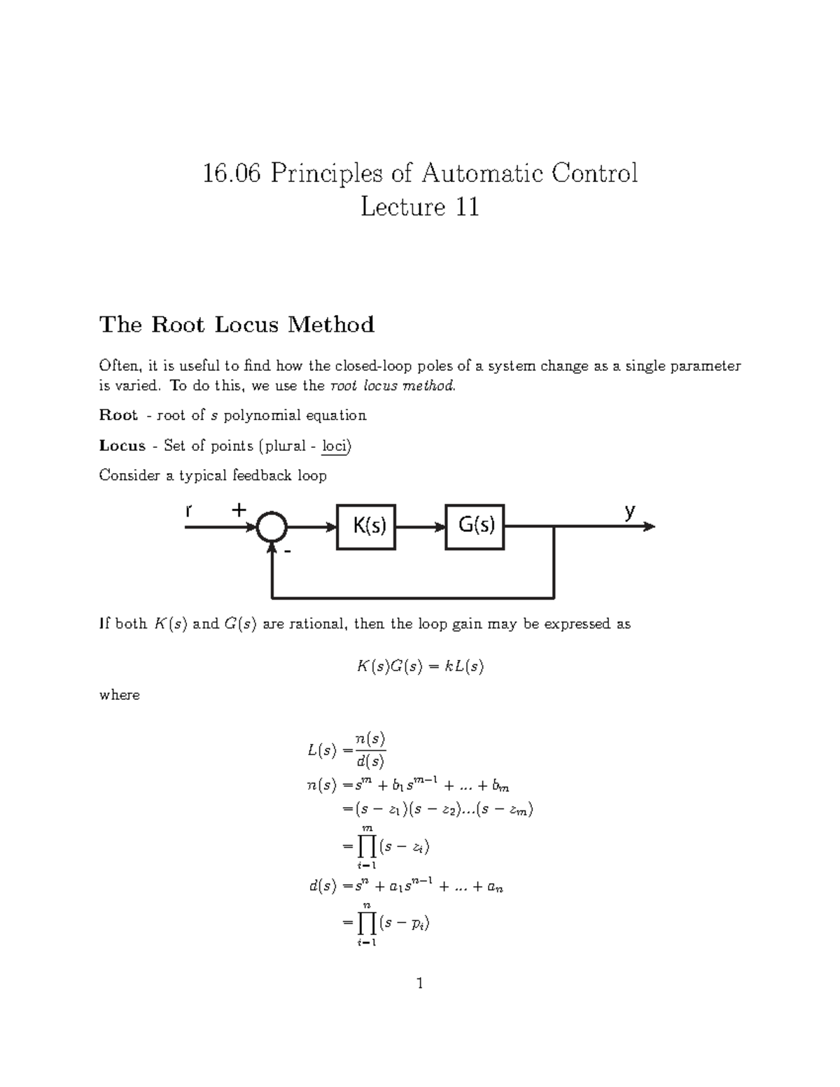 Lecture notes, lectures 11 - 15 - Fall 2012 - 16 Principles of ...