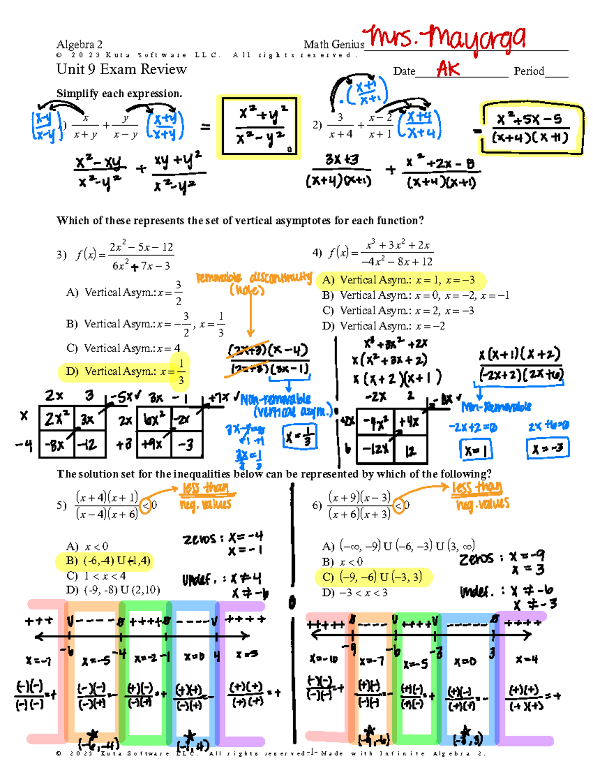 Unit 9 Exam Review-23AK - ©g U 2 U 0 V 2 z 3 L CKiuntVaI ...
