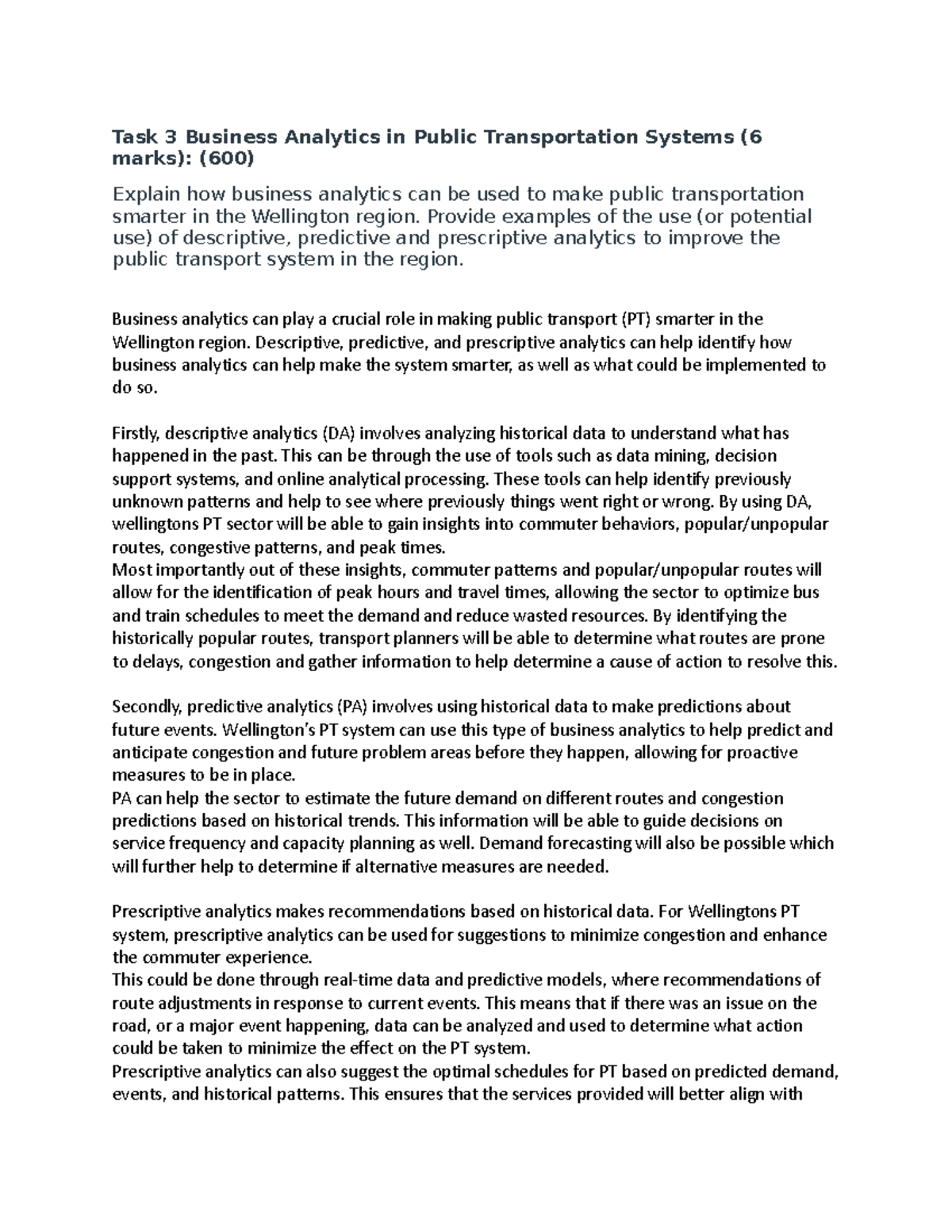 Task 3 Case Analysis Report - Task 3 Business Analytics in Public ...