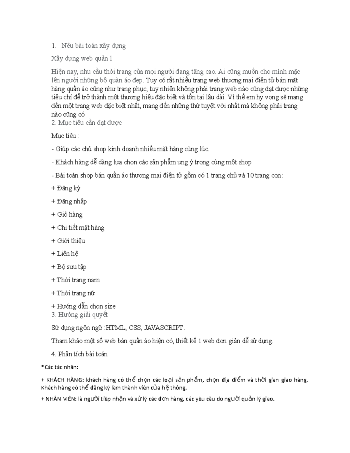 Bài trình bày bài toán - nói về css - 1. Nêu bài toán xây dựng Xây dựng ...