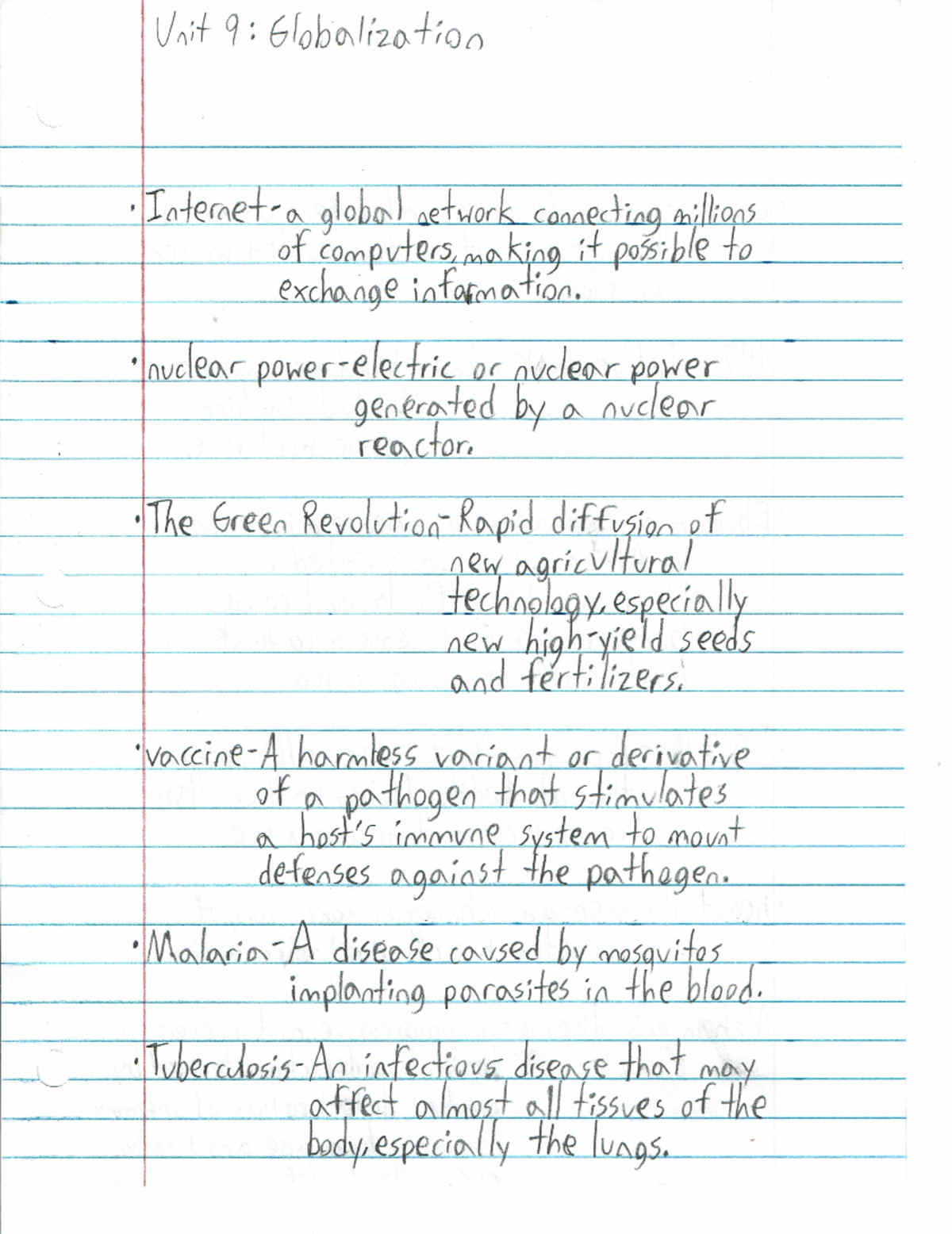 Unit 9 globalization notes 000206 - Studocu