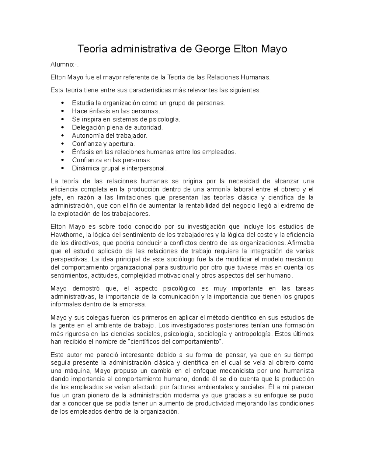 Teoría administrativa de George Elton Mayo - administrativa de George ...