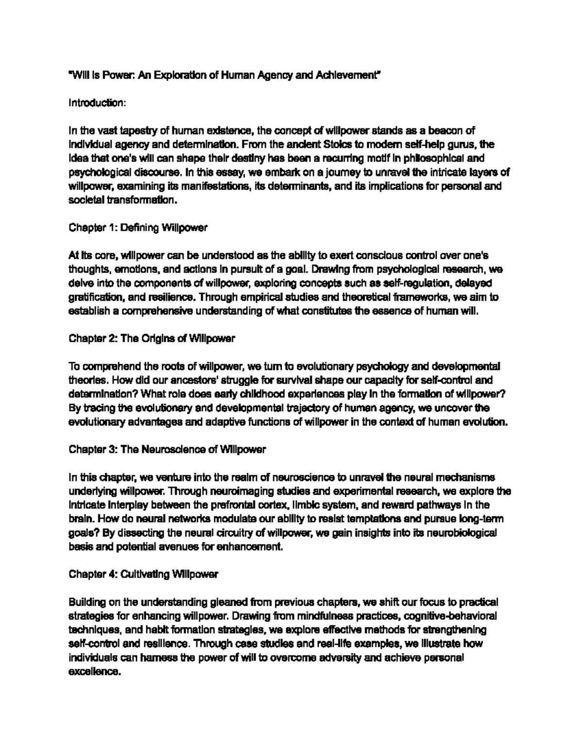Will is power essay - it is essaty - English Literature 3(ii) - Studocu