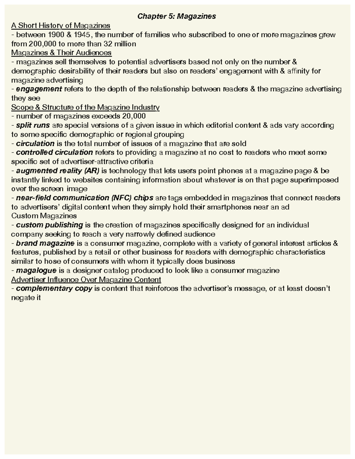 5.1 Magazines - Chapter 5: Magazines A Short History of Magazines ...