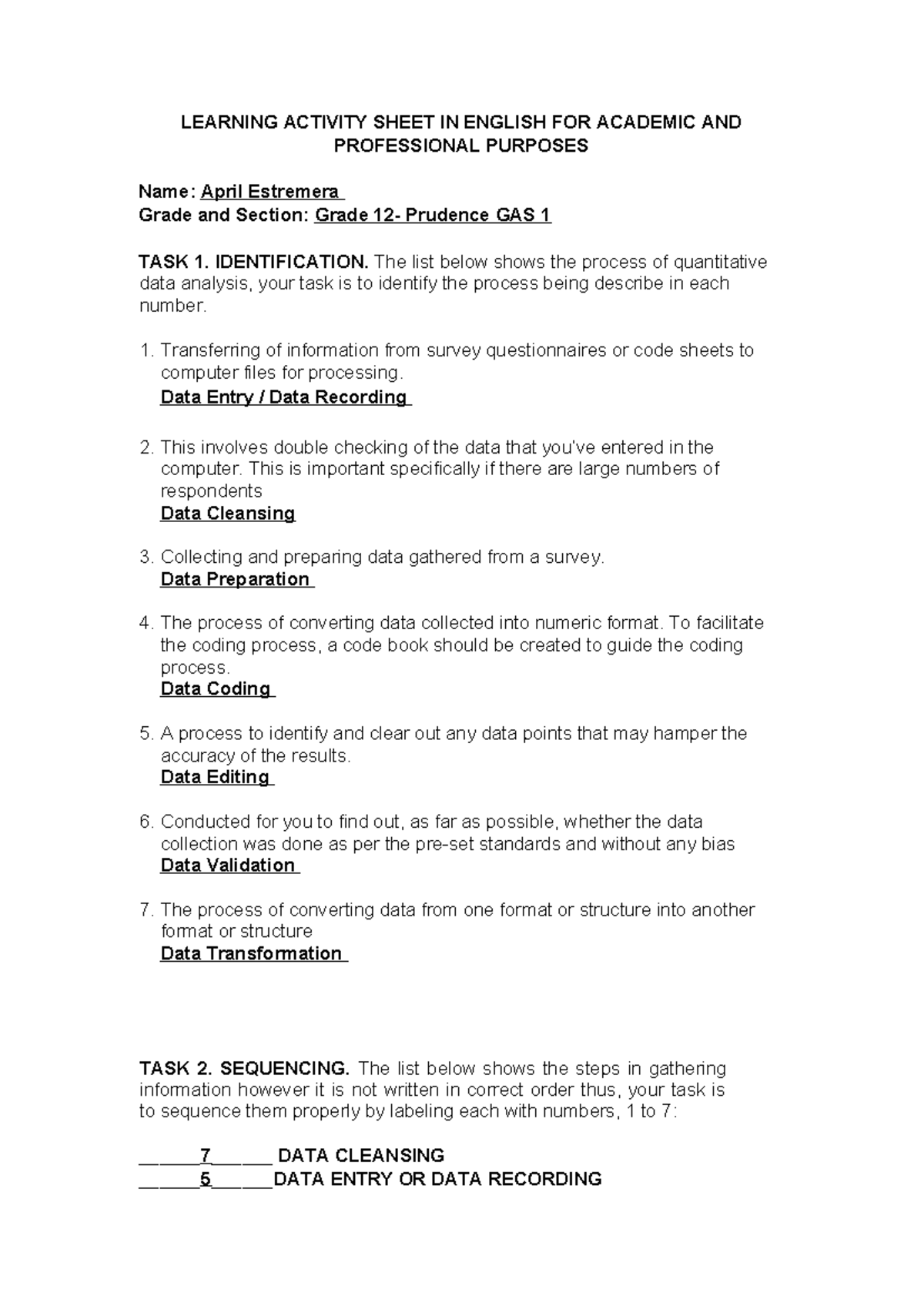 Assessment - LEARNING ACTIVITY SHEET IN ENGLISH FOR ACADEMIC AND ...