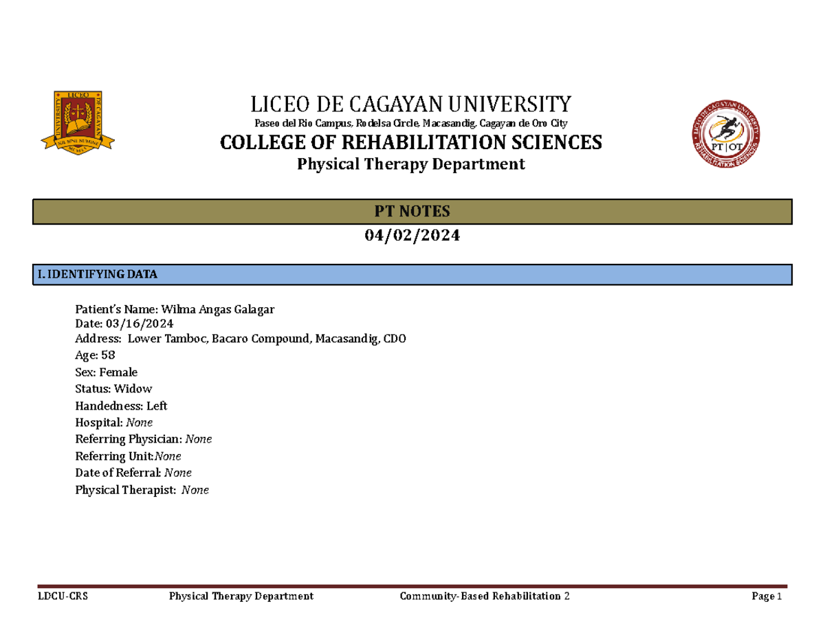 Irah Marie AÑora - PT Notes-CBR 2 - LICEO DE CAGAYAN UNIVERSITY Paseo ...