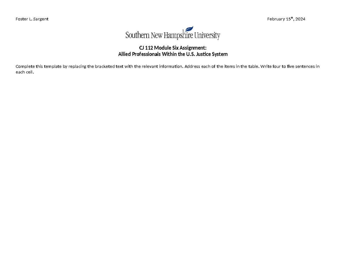 CJ 112 Module Six Assignment - FLS - CJ 112 Module Six Assignment ...