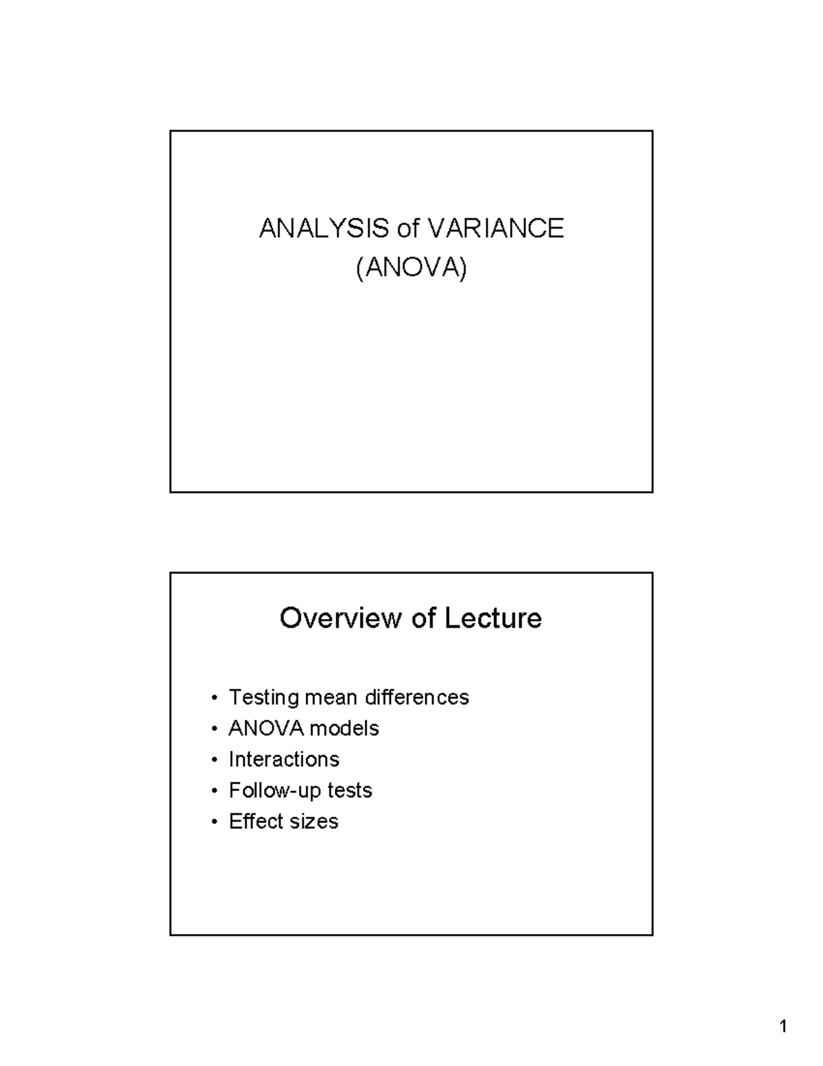 Anova One Way&Two Ways 1 - ANALYSIS of VARIANCE (ANOVA) Overview of ...