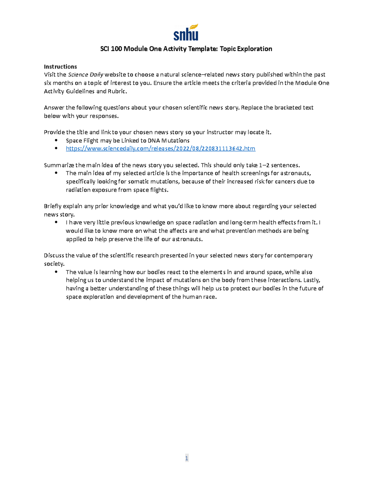 Natural Science Module 1 template - SCI 100 Module One Activity ...