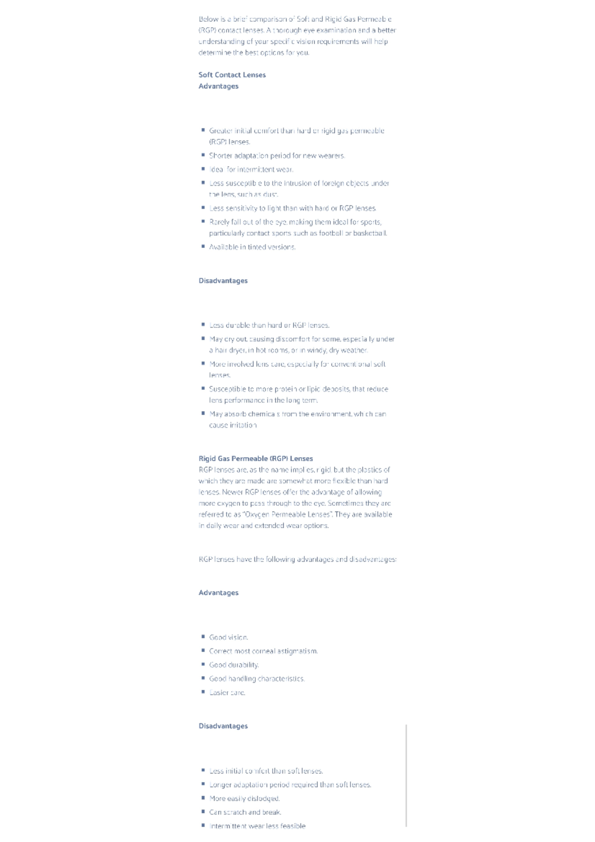 Comparison of soft and RGP - Bsc.optometry - Studocu