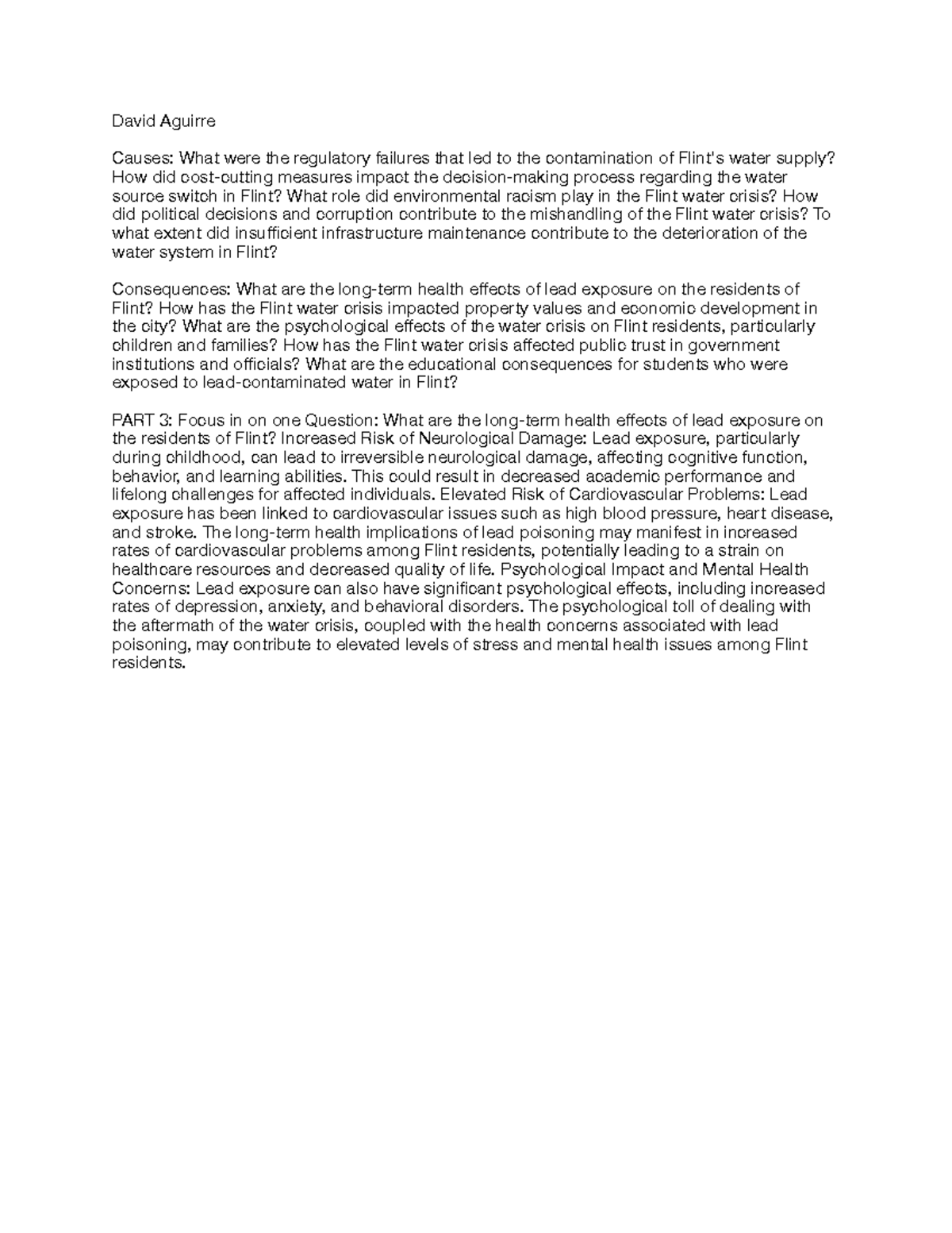 English blended assignment - David Aguirre Causes: What were the regulatory failures that led to ...