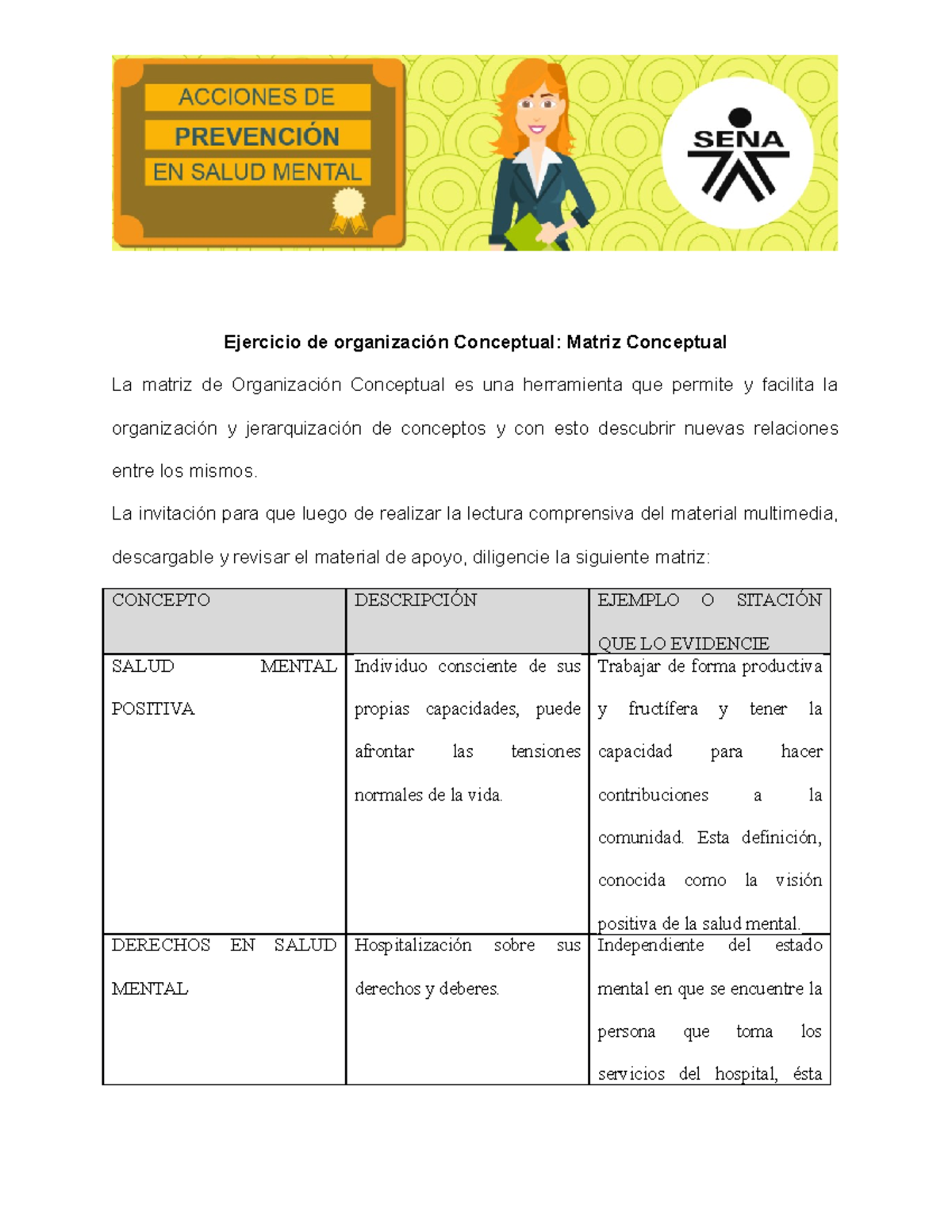 Matriz Conceptual AA 1 - este trabajo conlleva todo lo solicitado por ...