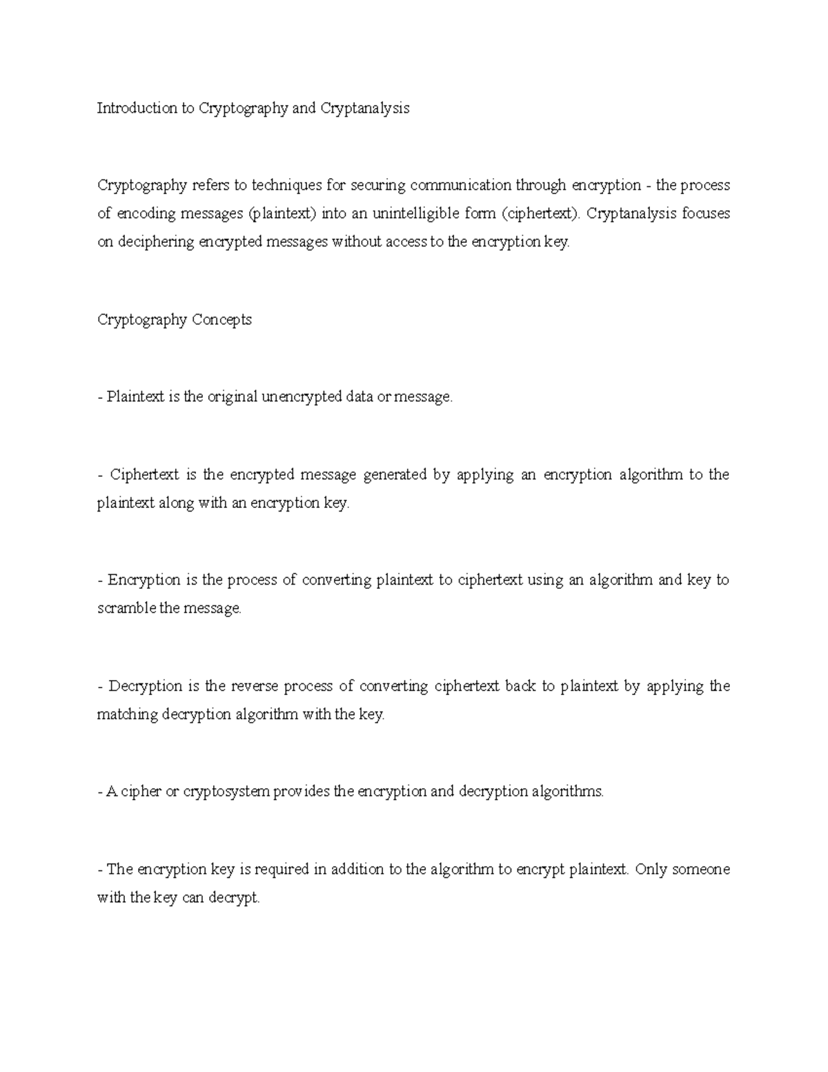 Study - Crypotography and number theory - Introduction to Cryptography and Cryptanalysis - Studocu