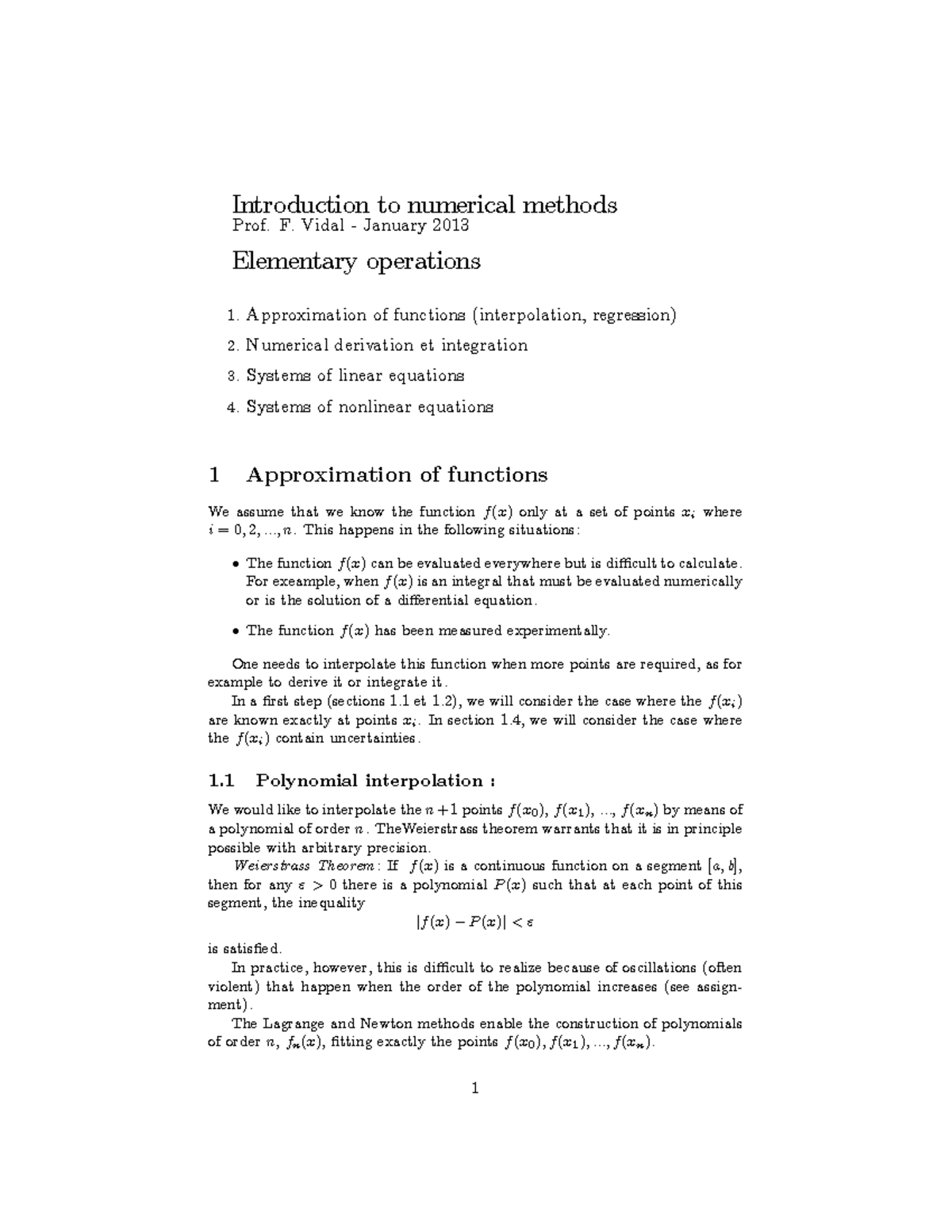 Introduction to Numerical Methods - INRS - Studocu