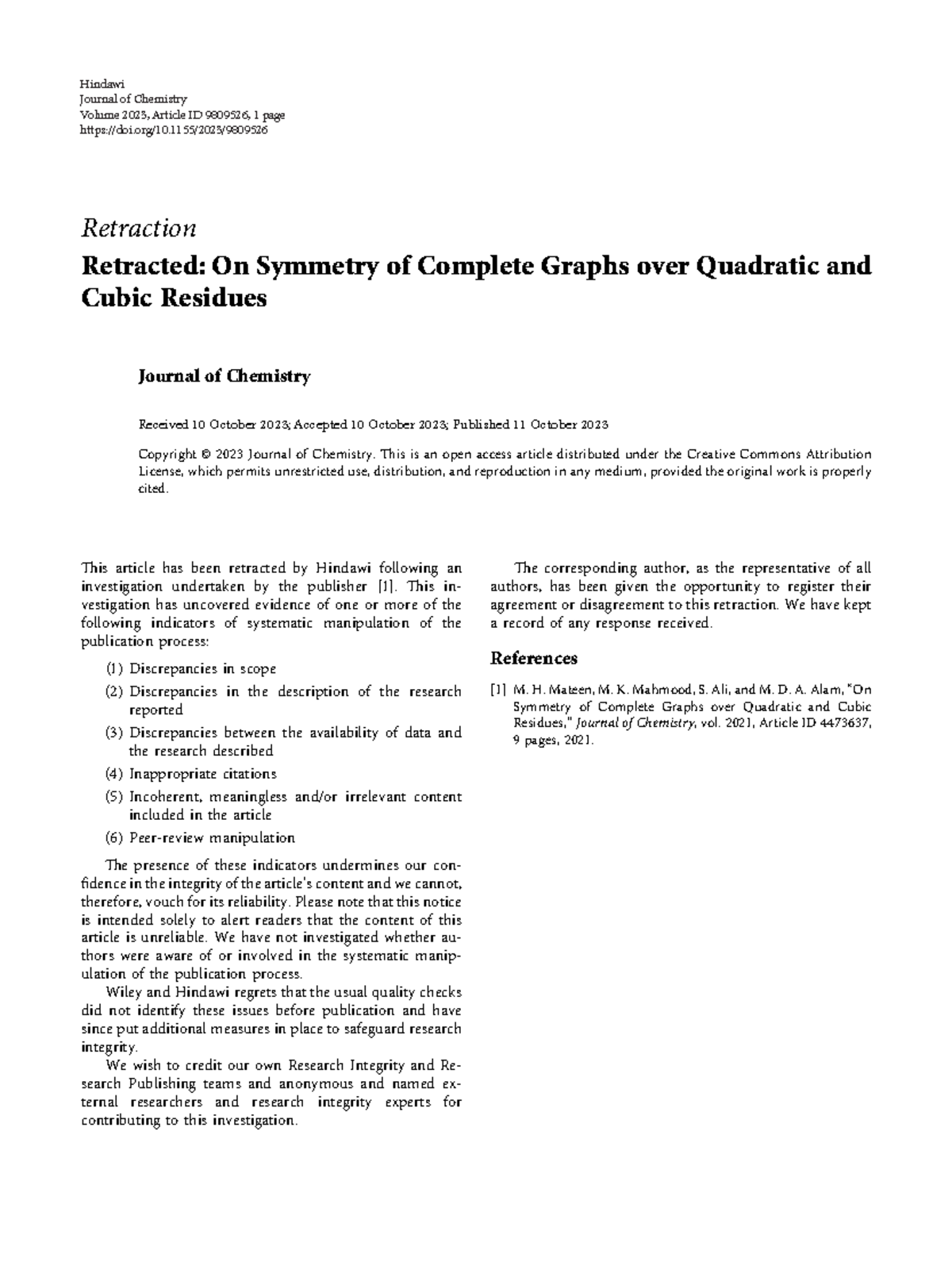 Retracted On Symmetry of Complete Graphs over Quad - Retraction ...